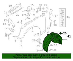 2018-2024 Audi Fender Liner 8W6-821-172-C | OEM Parts Online