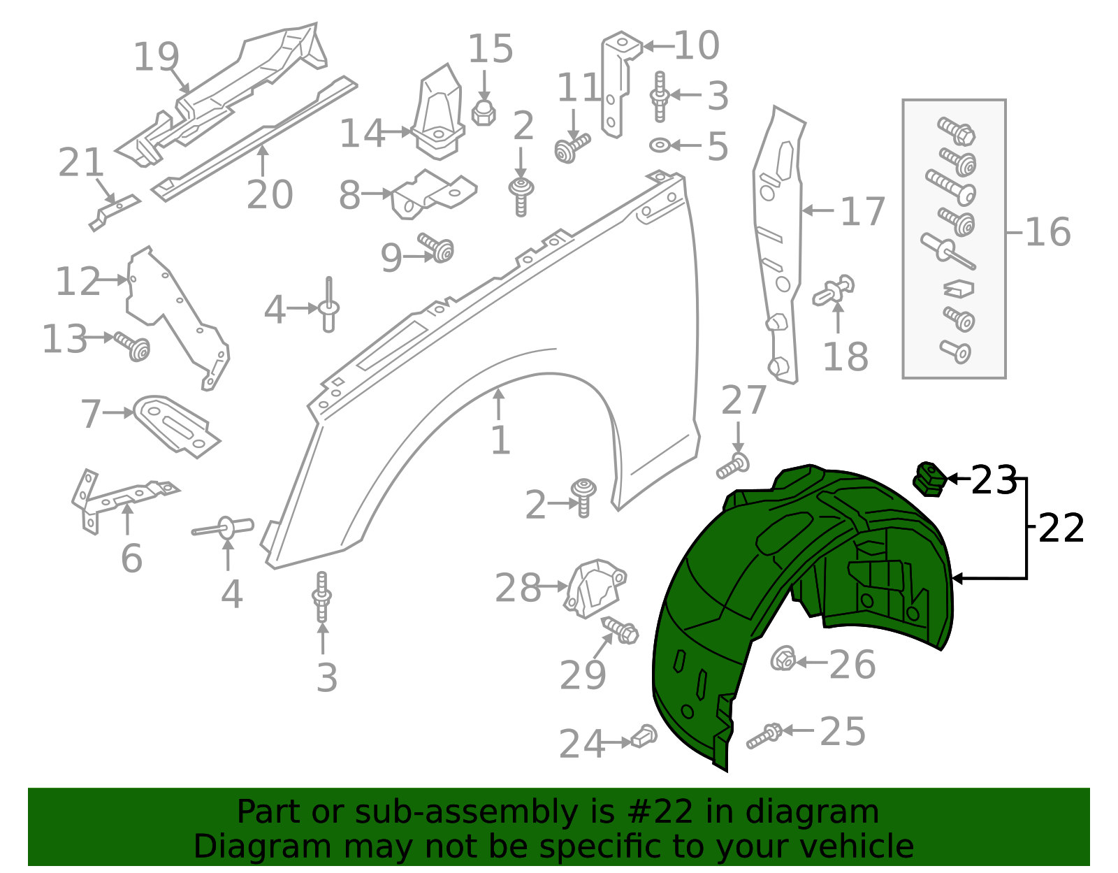 2018-2024 Audi Fender Liner 8W6-821-172-C | OEM Parts Online