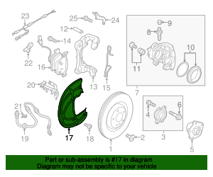 8W0-615-312-E - Brake Dust Shield 2017-2024 Audi | AutoNationParts.com