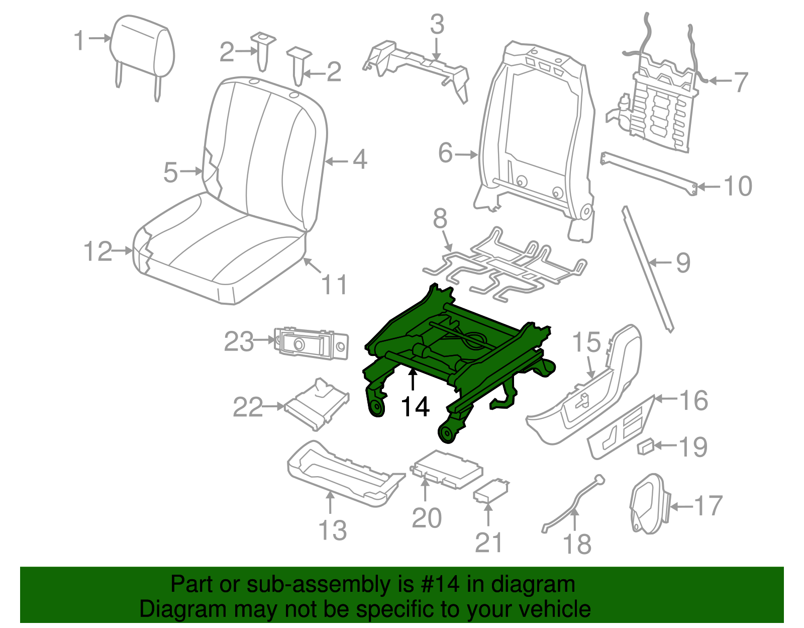 68157563AC - Seat Adjuster - 2009-2020 Mopar | Mopar Parts Canada