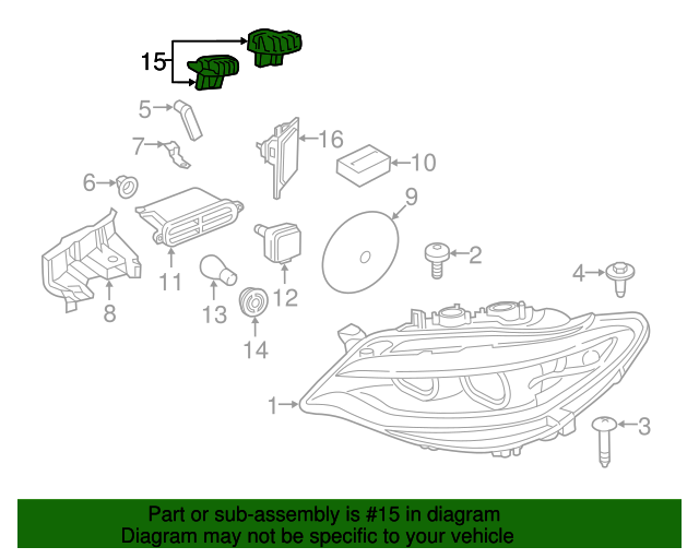 2014-2017 BMW Set of LED modules, left 63-11-7-388-923 ...