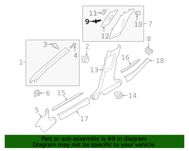 2002-2022 Hyundai Lower Center Pillar Trim Screw 12492-04123 | QuirkParts