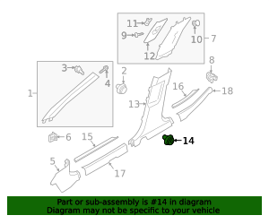 82315-2P000 - Body A-Pillar Trim Panel Insert Clip - 1999-2021 Hyundai ...