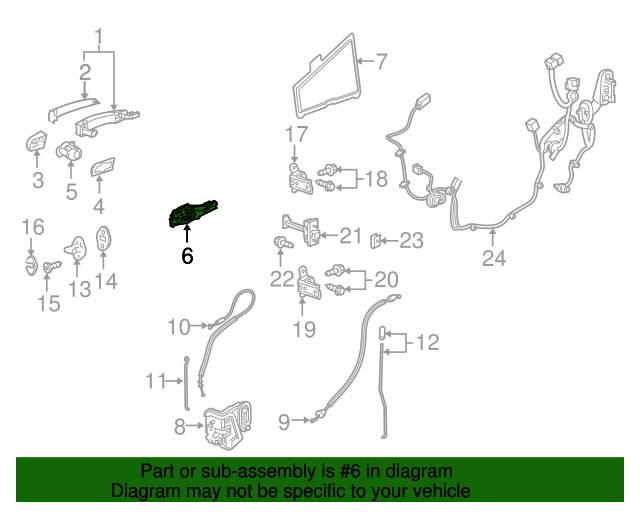 2016-2024 GM Front Passenger Side Door Outside Handle Bracket 13512733 ...