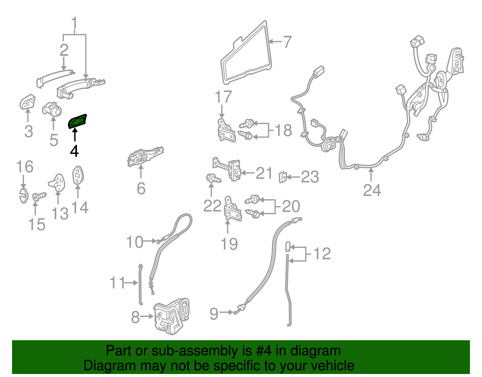 2014-2025 GM Door Outside Handle Insulator 13501803 GM | GMPartsDirect.com