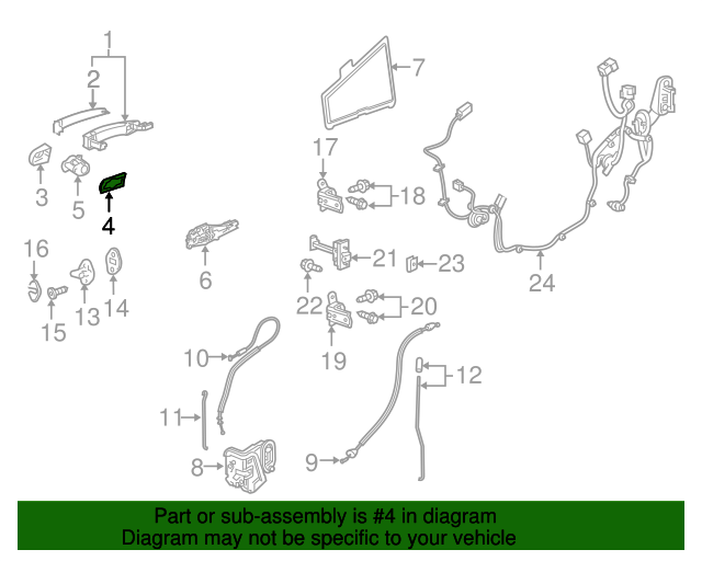 2014-2024 GM Door Outside Handle Insulator 13501803 GM | GMPartsDirect.com