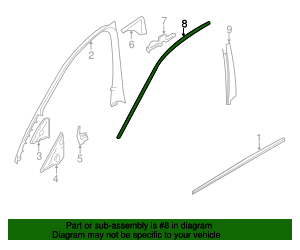 51337177947 - 2009-2015 BMW Frame Trim (51-33-7-177-947) | BMW of South ...
