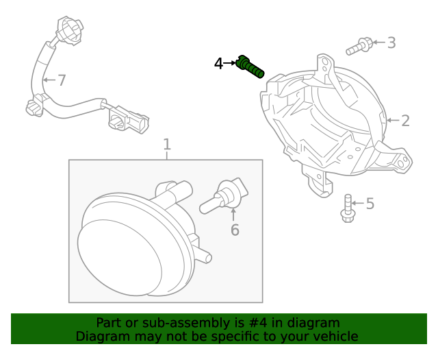 Toyota 2019-2020 Toyota Yaris Fog Lamp Assembly Bolt 90118-WB374 ...