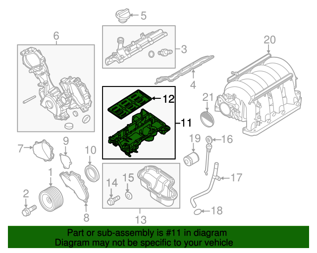 11110-1LU0A - Oil Pan 2012-2017 Nissan | Nissan Parts & Accessories Online