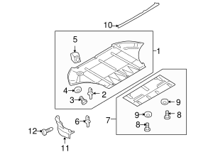 2004-2009 Audi Radiator Support Splash Shield Bracket 4E0-825-241-D ...