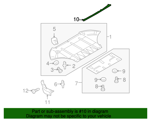 2004-2009 Audi Radiator Support Splash Shield Bracket 4E0-825-241-D ...