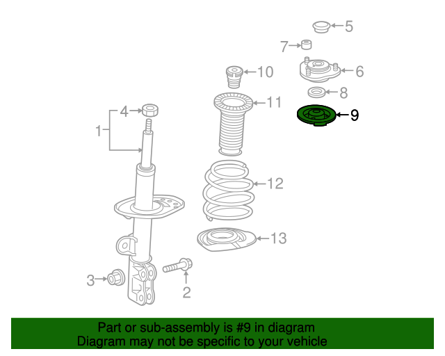 2006-2018 Toyota Coil Spring Insulator (Left, Right, Front, Upper ...