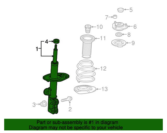 2016-2018 Toyota Strut 48510-80758 | Toyota Parts Center