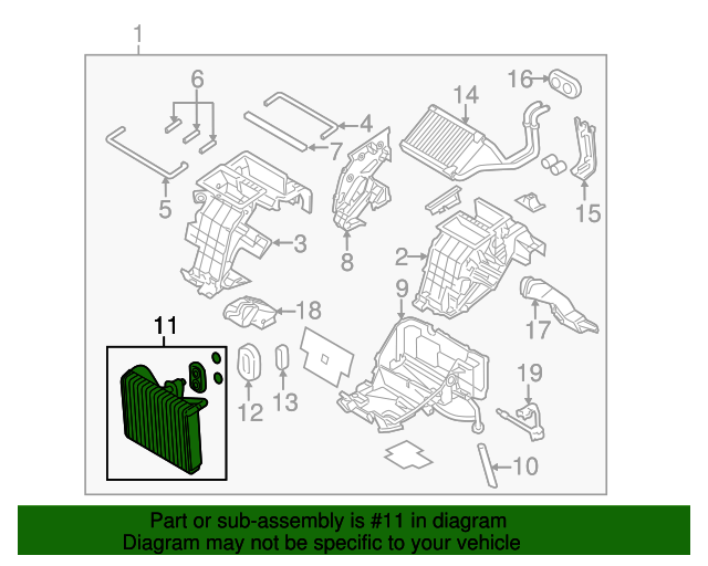 2009-2016 Hyundai Evaporator Core 97140-3M000 | QuirkParts