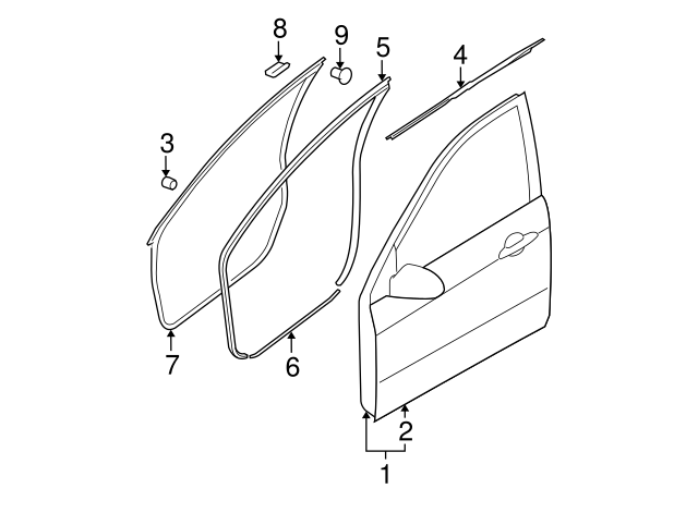 82130-2F000 - Door Weather-Strip 2004-2009 Kia | Kia.Parts Store