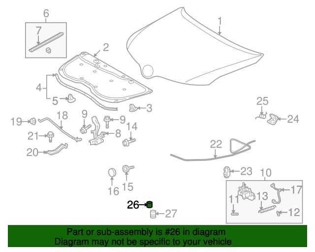 2004-2023 Toyota Lift Gate Cushion 90541-09125 | LaGrange Toyota