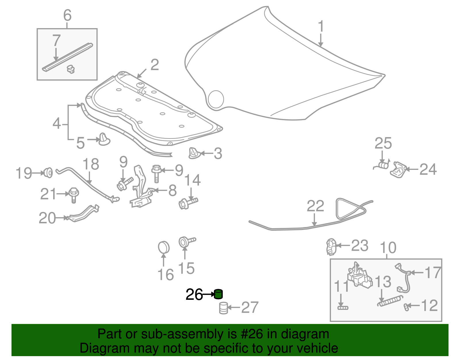2004-2024 Toyota 2004-2024 Toyota - Lift Gate Cushion 90541-09125 ...