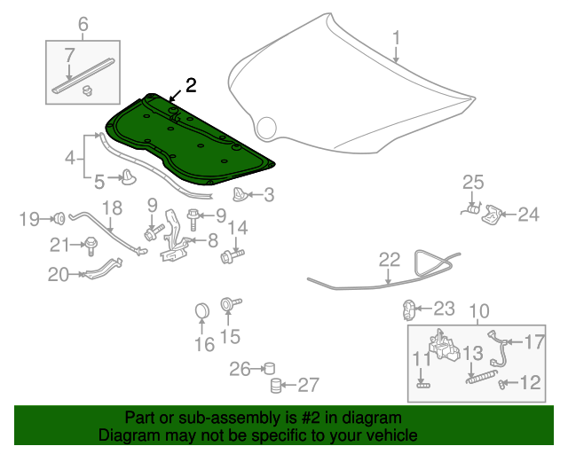 53341-0T010 - Insulator - 2009-2015 Toyota Venza | OEM Genuine Toyota Parts