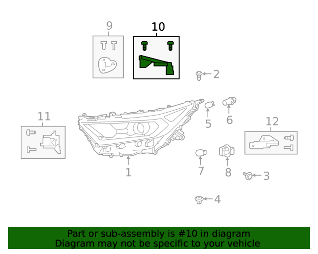 2019-2023 Toyota Retainer, Headlamp Protector, Upper Left No. 2 81194 ...