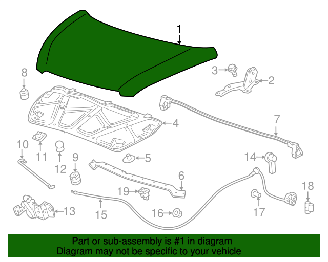 2016-2022 Chevrolet Spark Hood 42752789 GM | GMPartsDirect.com