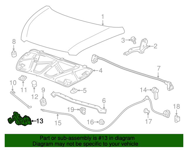 2016-2022 Chevrolet Spark Hood Primary and Secondary Latch 42604796 GM ...