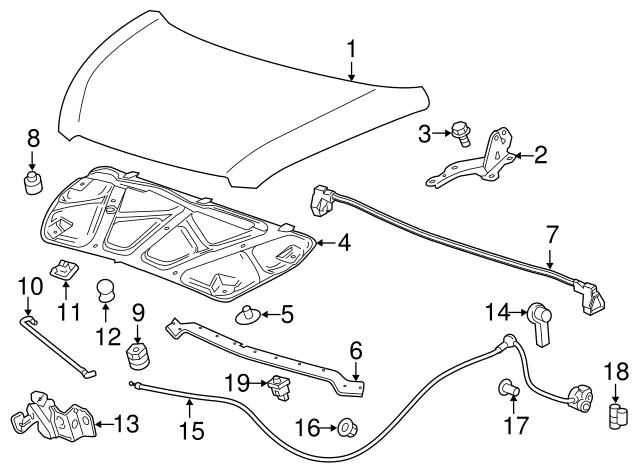 2016-2022 Chevrolet Spark Hood 42752789 GM | GMPartsDirect.com