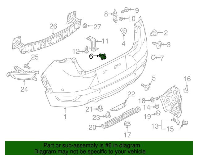 2016-2021 Mazda CX-3 Bumper Cover Nut D10J-50-1K5 | RealMazdaParts.com