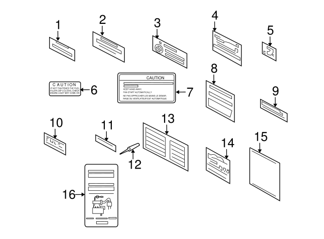 2001-2005 Kia Rio Tire Info Label 0K32A-69014C | KIA Parts Zone