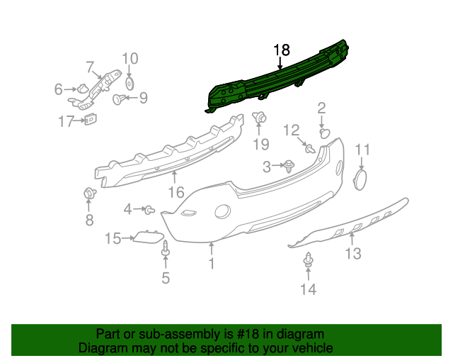 2008-2015 GM Rear Bumper Impact Bar 20904950 | GetOEMParts.com