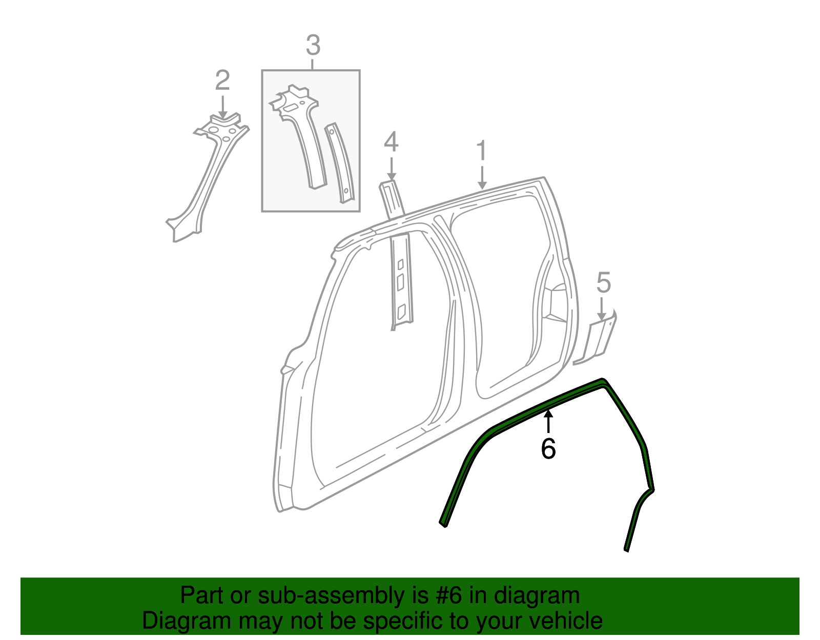 2007-2014 GM Front and Rear Driver Side Door Upper Auxiliary ...