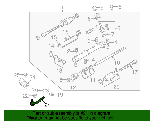 2007-2015 Mazda CX-9 Outer Tie Rod TD11-32-280A | Mazda-Parts