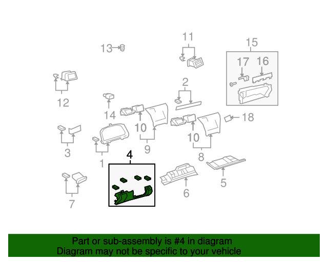 Lexus OEM Lower Column Cover Part# 55402-50140-A3 | OEM Vehicle Parts