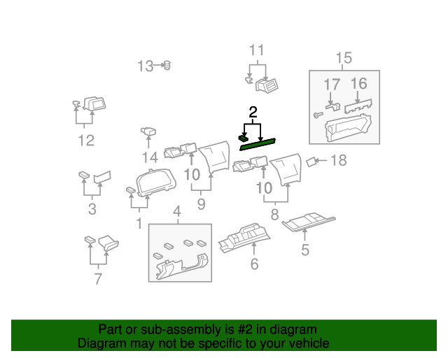 2007-2009 Lexus Trim Molding 55472-50010-E0 | OEM Vehicle Parts