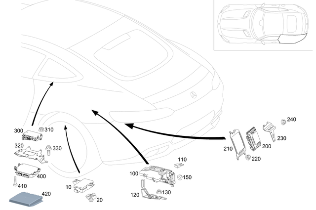 190-906-37-00 - Elec Center, Base Module 2016-2019 Mercedes-Benz AMG GT ...