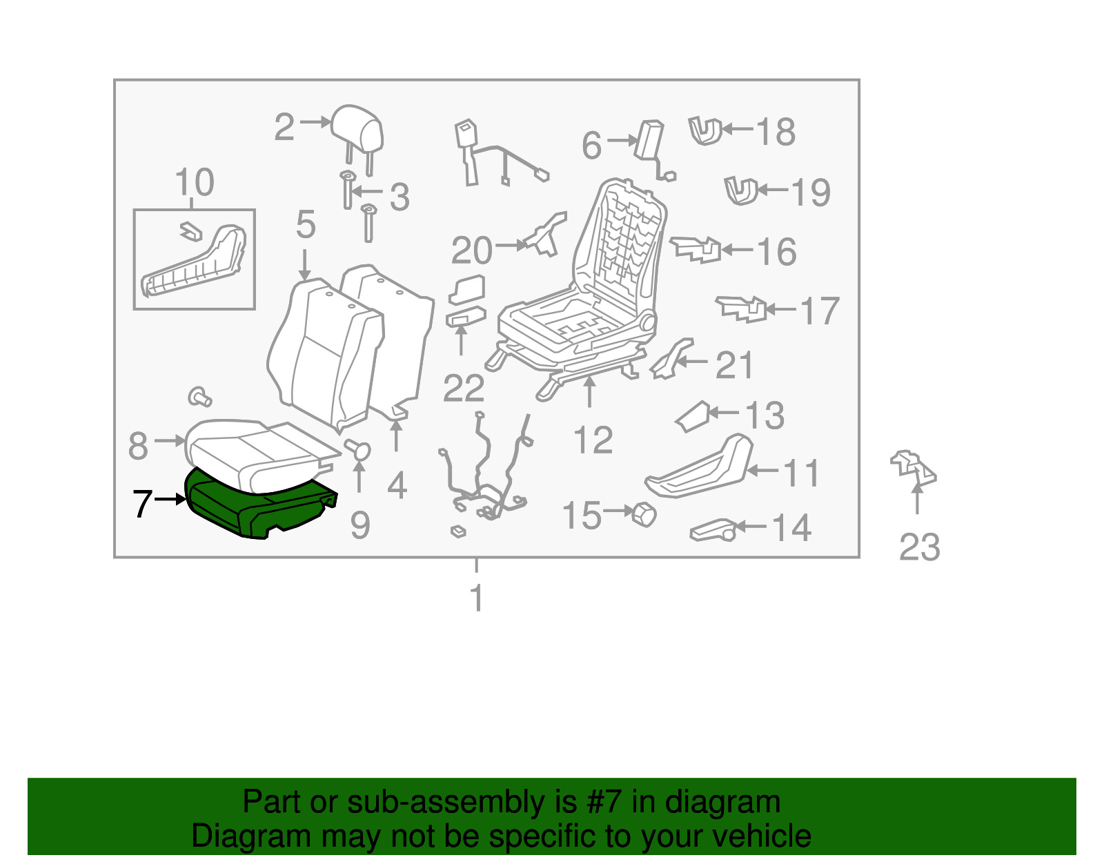 Genuine Toyota Seat Cushion Pad part# 71512-0C060 for 2008-2013 Toyota ...