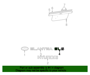 2001-2002 Hyundai Elantra Nameplate 86312-2D000 | OEM Parts Online