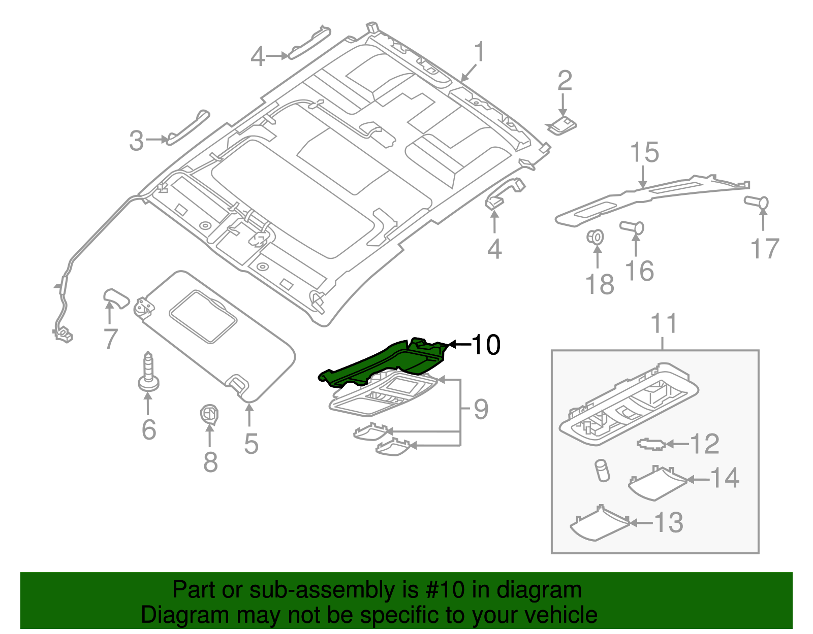 2016-2024 Nissan Map Lamp Assembly Bracket 26439-EZ21B | Team Nissan Inc.
