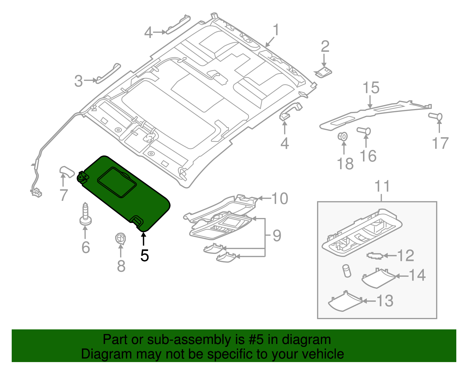 2017-2024 Nissan TITAN Sun-Visor 96400-EZ00B | Sullivan Brothers Nissan