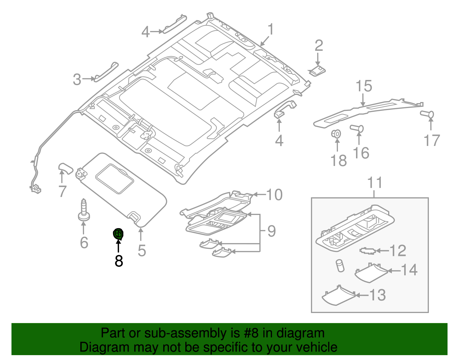 2016-2019 Nissan Sun-Visor Holder 96409-EZ00A | Temecula Nissan Parts