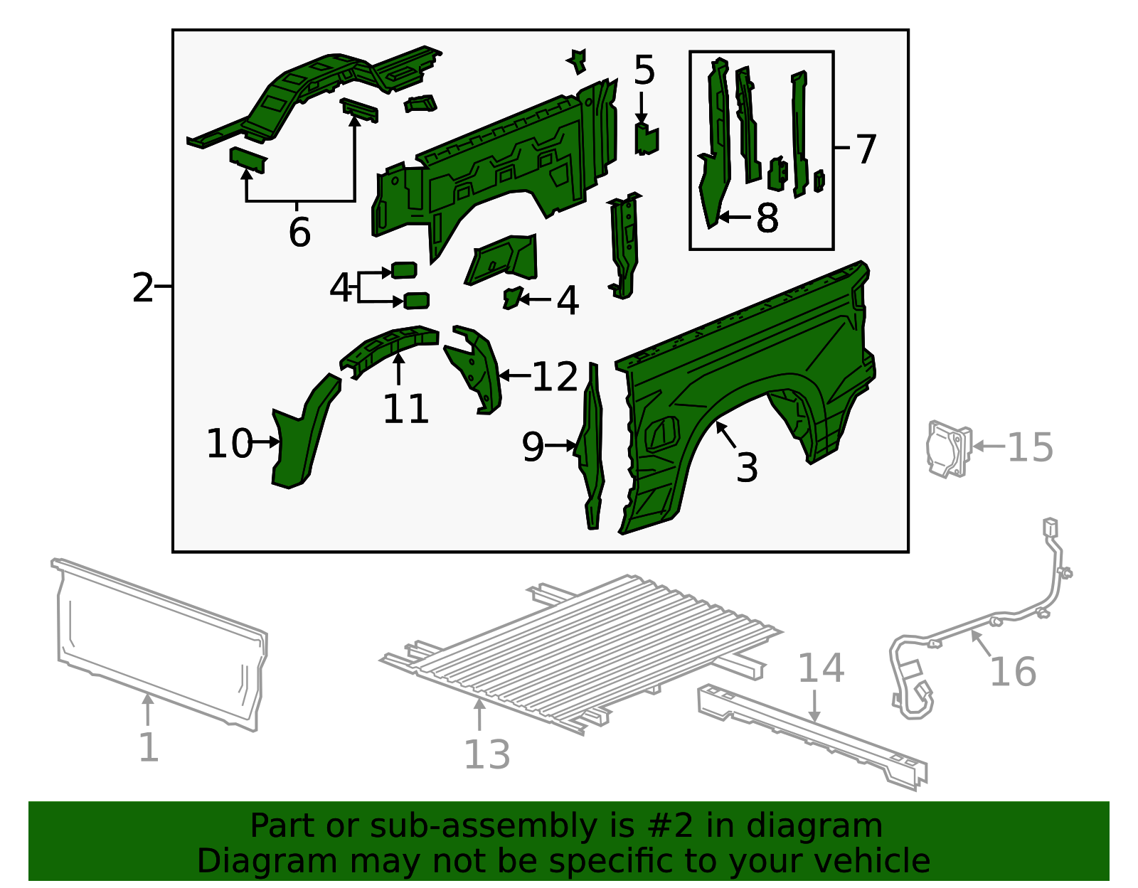 2019-2025 GMC Passenger Side Pickup Box Outer Panel 84540760 | Auto ...
