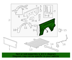 2019-2024 GMC Passenger Side Pickup Box Outer Side Panel 84443363 GM ...