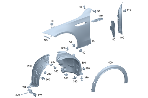 Front Fender/Wheel Well Cover for 2024 Mercedes-Benz C 43 AMG ...