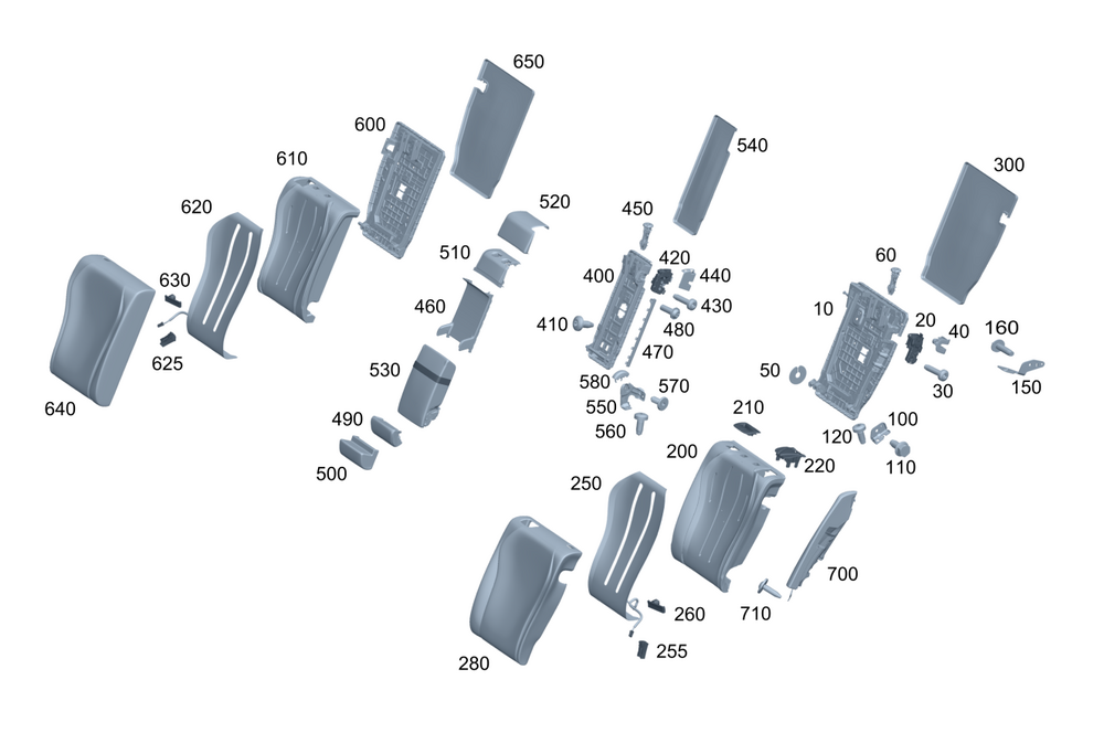 214-920-90-00 - Padding, Rear Seat Backrest 2024-2025 Mercedes-Benz ...