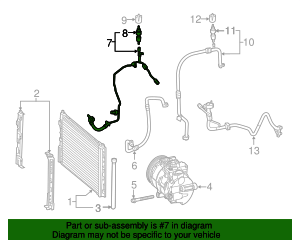 176-830-05-00 - A/C Refrigerant Liquid Hose 2014-2019 Mercedes-Benz ...