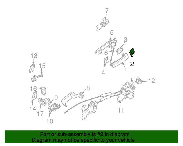 2004-2007 Infiniti QX56 Handle, Outside Escutcheon 80646-9FU0B ...