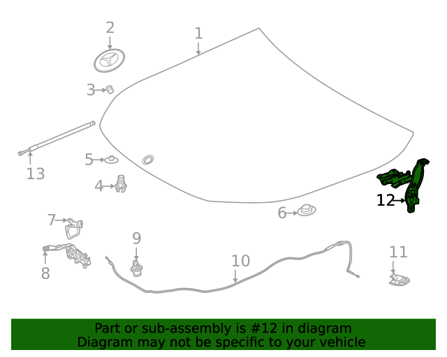 2019-2024 Mercedes-Benz Hood Hinge 177-880-12-00-64 | AutoNation Parts