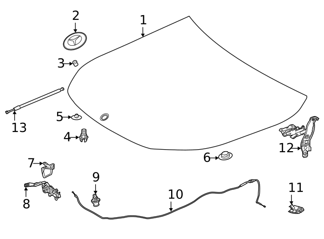 2020-2023 Mercedes-Benz Hood Latch Striker Plate 247-880-01-60 ...