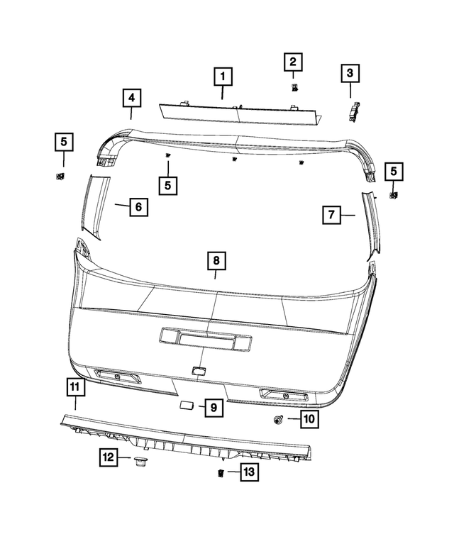1DE55HDAAC - Rear Header Panel 2009-2020 Dodge Journey ...