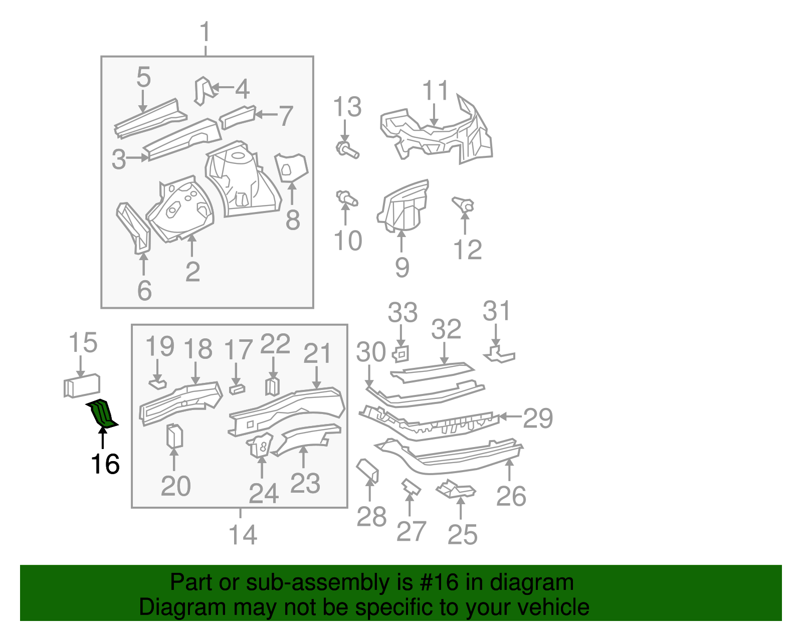 Genuine Toyota Radiator Support Panel Reinforcement part# 57164-0E010 ...