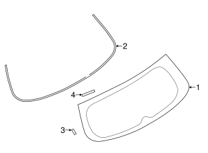2016-2024 Mitsubishi Outlander Sport Lift Gate Glass Seal 5805A437 ...